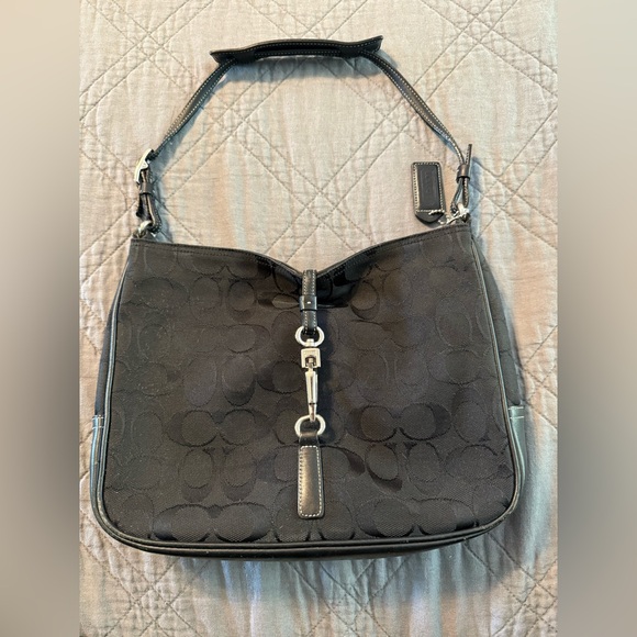Coach | Bags | Coach Hamptons Clip Signature Slim Black Canvas Vintage ...